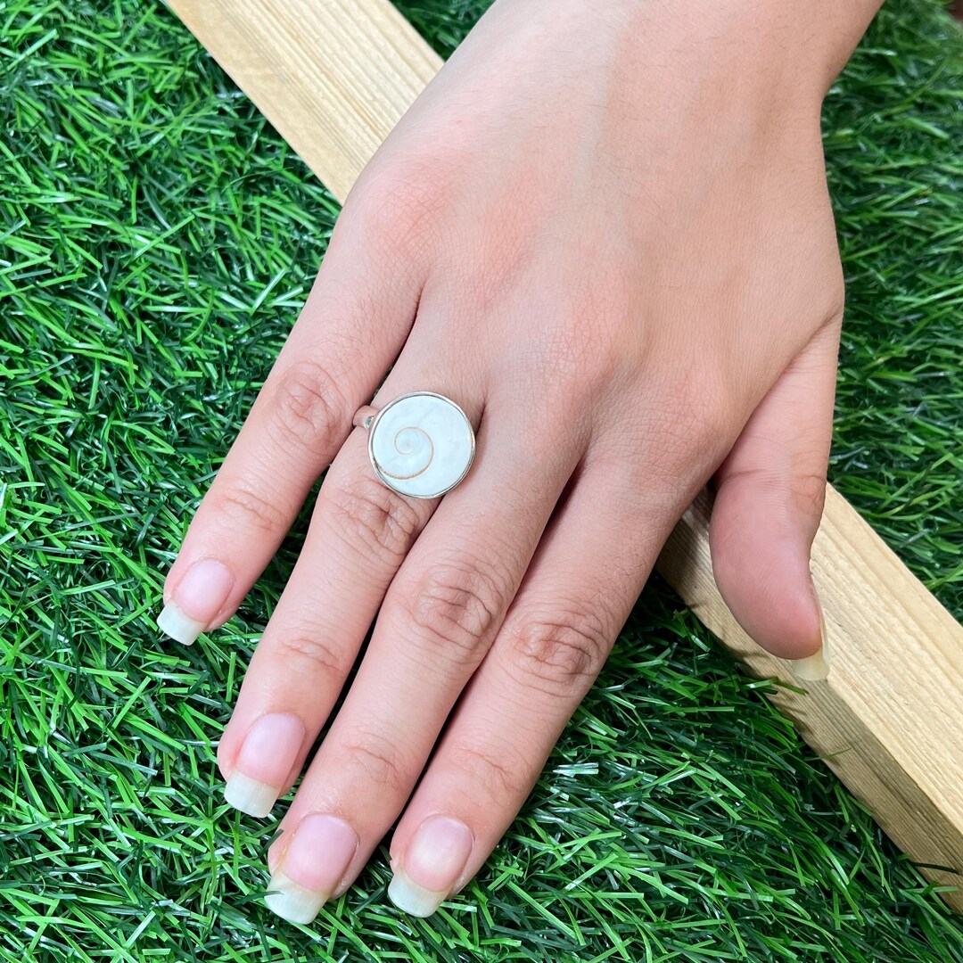 Shiva Eye Shell Ring: 925 Sterling Silver Indian God Ring - Etsy