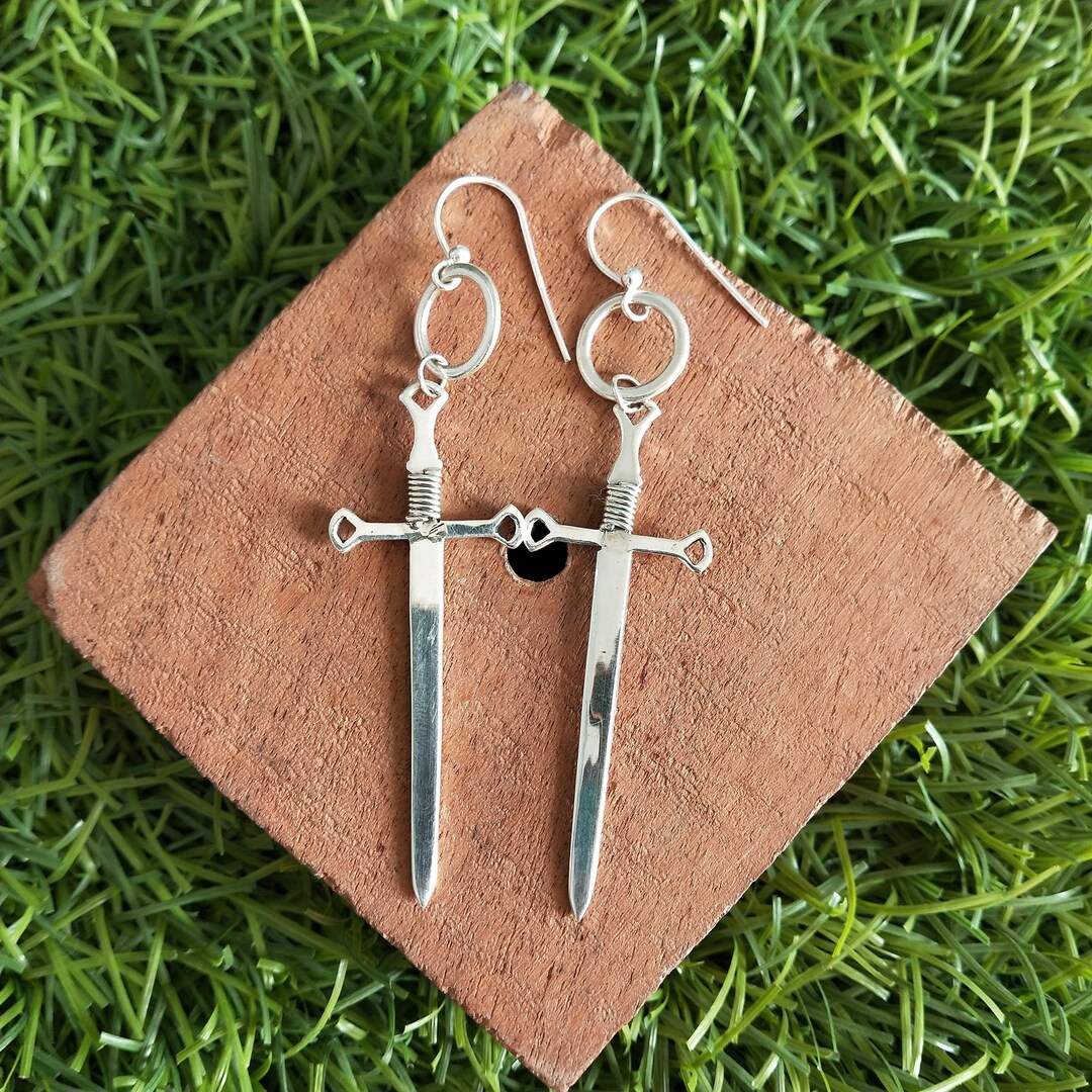 Boho Statement Earring- Sword Earring - Handmade Earrings - Two Swords ...