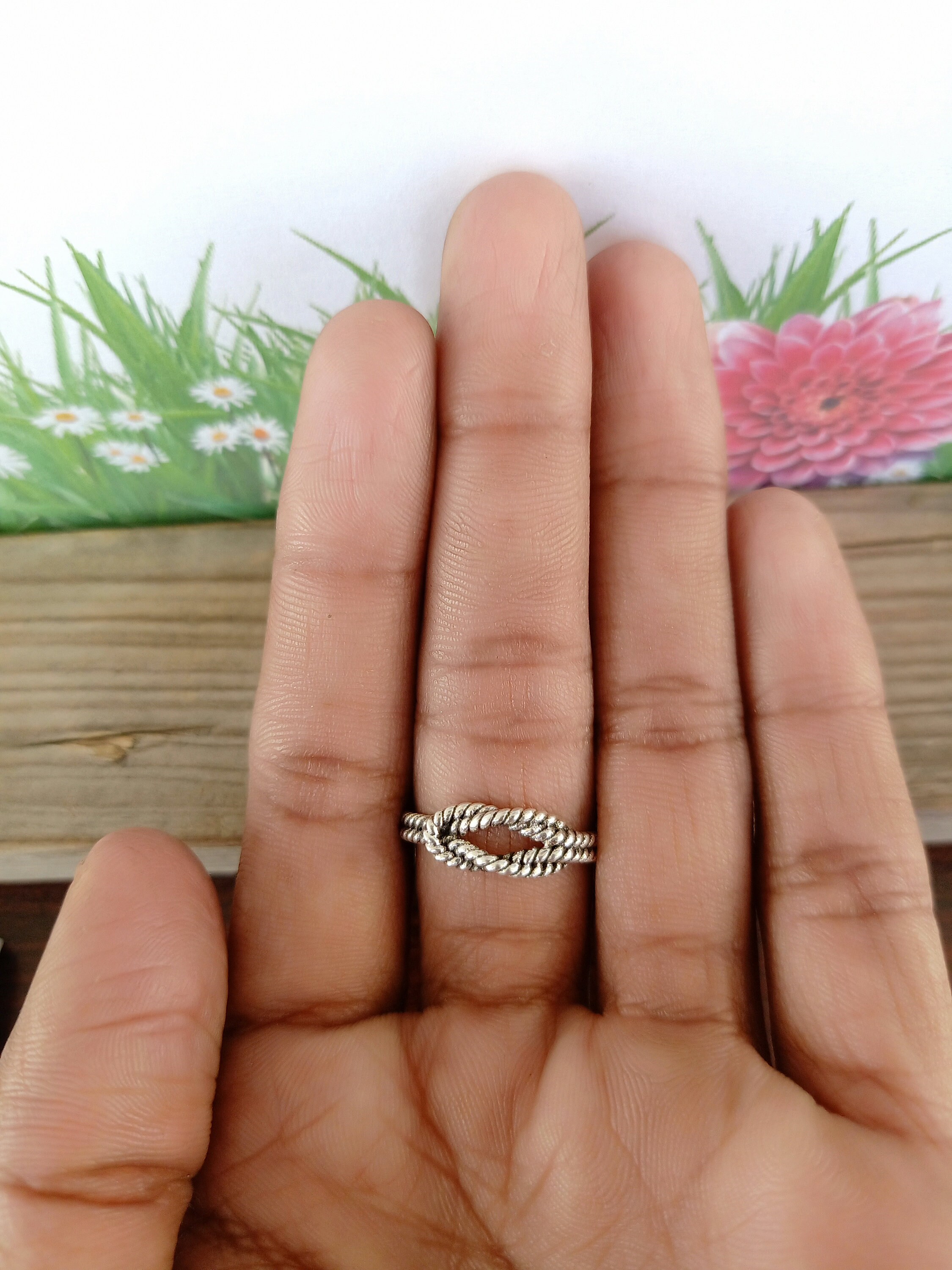 Double Knot Finger Sterling Silver Ring handmade Silver Ring | Etsy