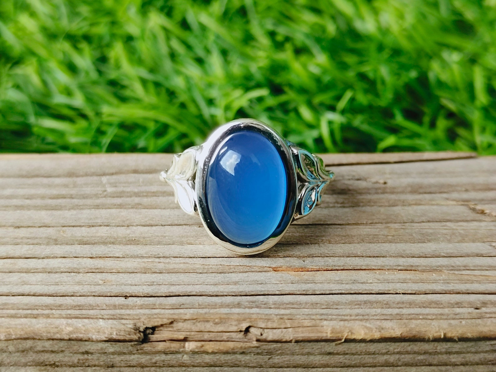 Boho Ring Blue Calcy Ring 925 Sterling Silver Ring-hand - Etsy