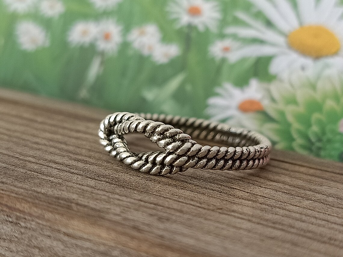 Double Knot Finger Sterling Silver Ring handmade Silver Ring | Etsy