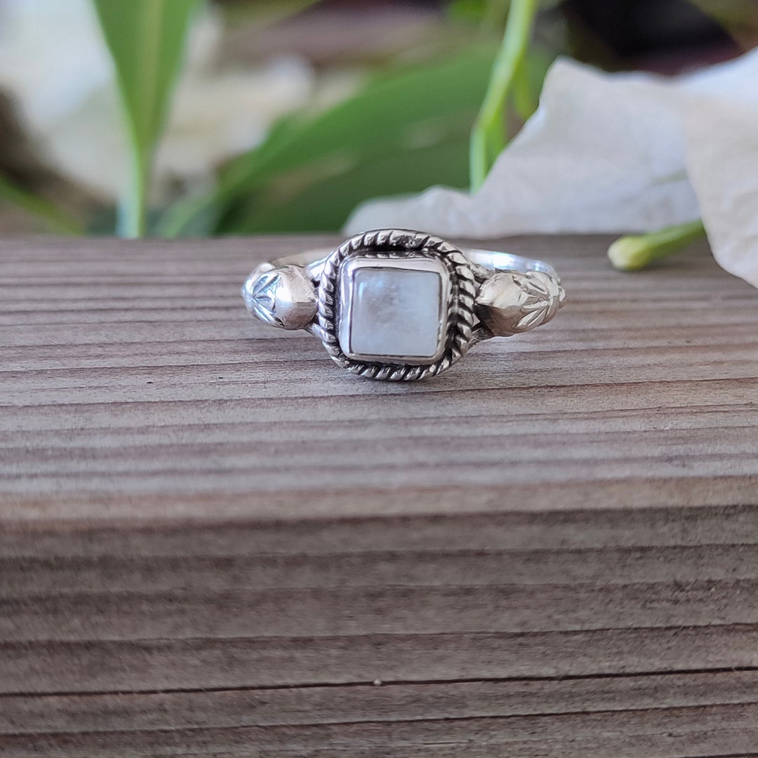 Moonstone Boho Ring - Rainbow Moonstone 925 Sterling Silver Ring - Hand ...