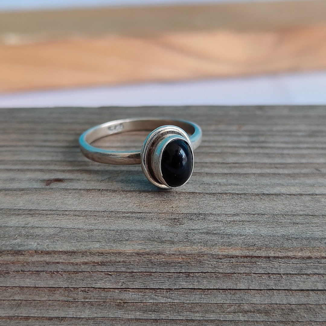 Minimalist Black Onex Ring# Summer Jewelry# Summer Gift# Trendy Jewelry ...