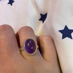Boho Statement Ring - Amethyst Sterling Silver Ring - Hand Crafted ...
