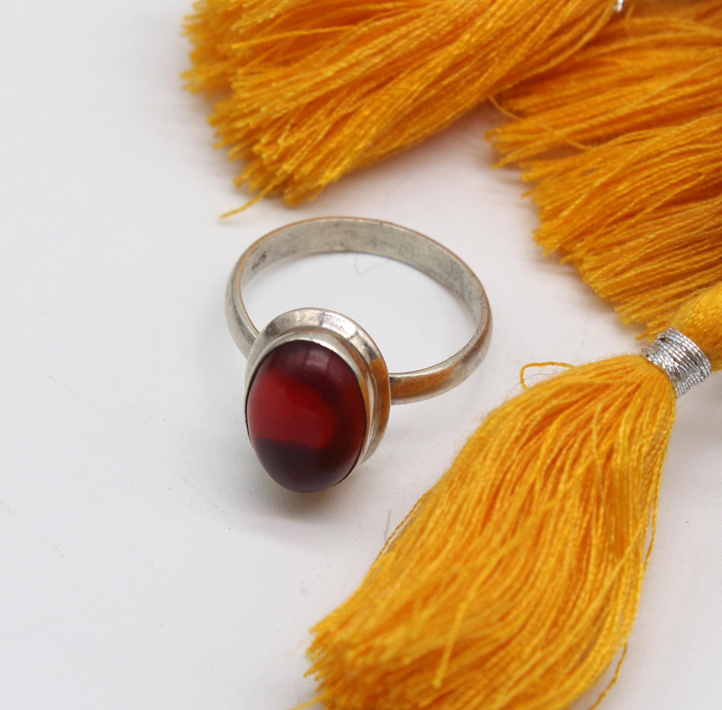 Gorgeous Bezel Ring Red Crystal 925-sterling Silver Ring | Etsy