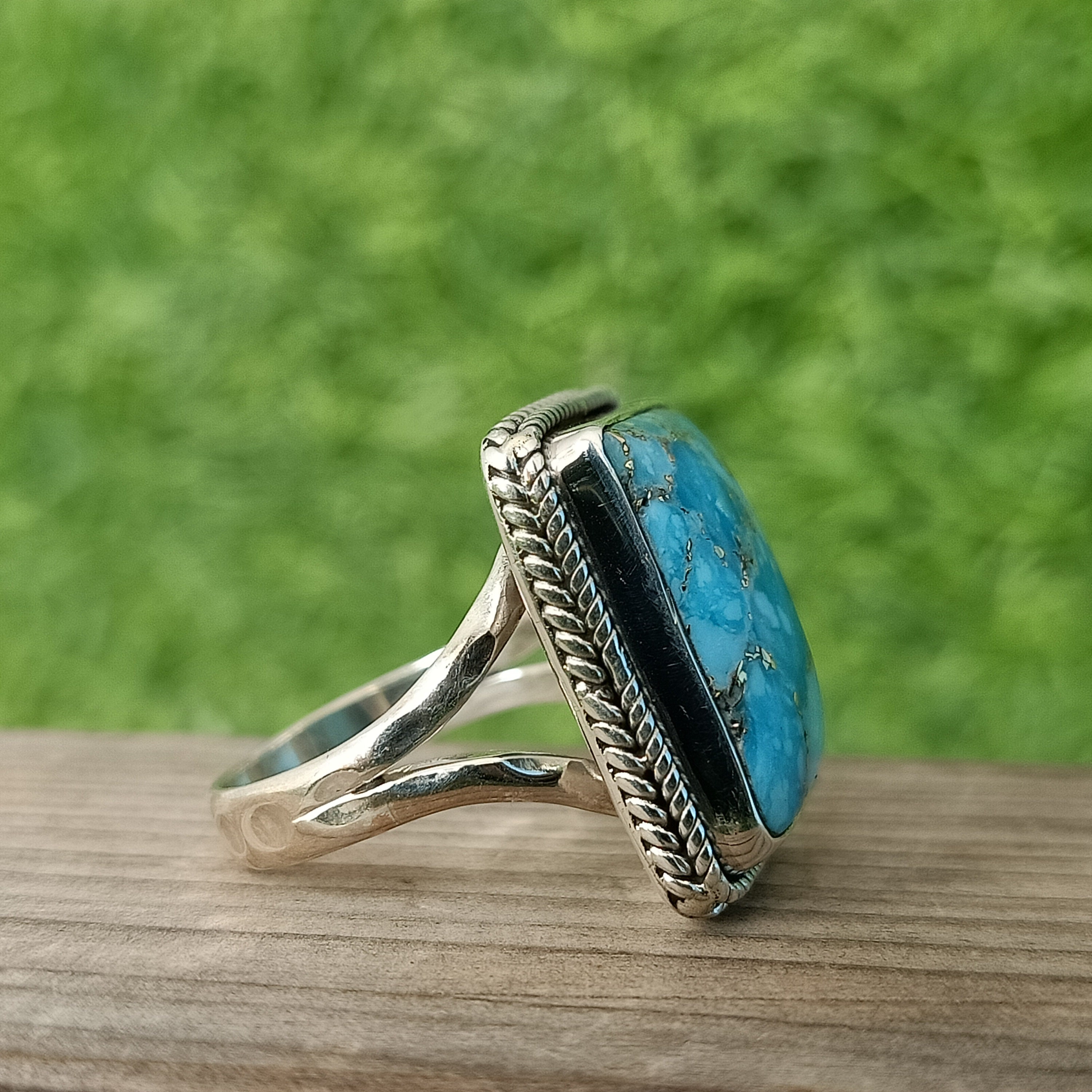 Boho Statement Ring Composite Turquoise Sterling Silver Ring - Etsy