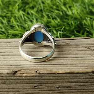 Boho Ring- Blue Calcy Ring -925 Sterling Silver Ring-hand Crafted ...