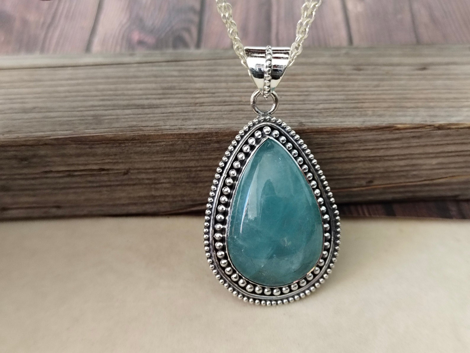 Amazonite Pendant in Solid 925-sterling Silver Gorgeous - Etsy
