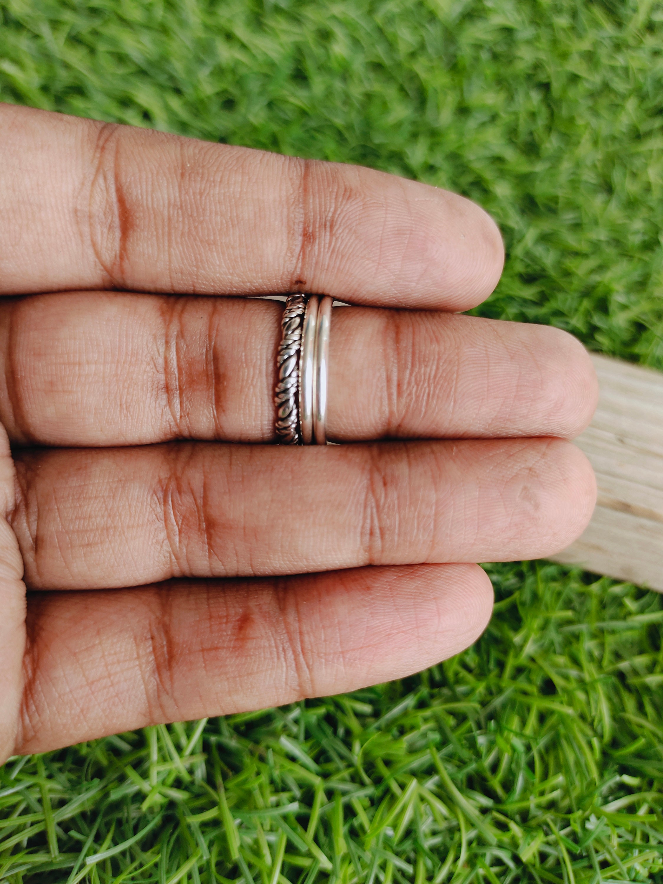 Simple Silver Band Ring Triple Silver band ring 925 stacking | Etsy