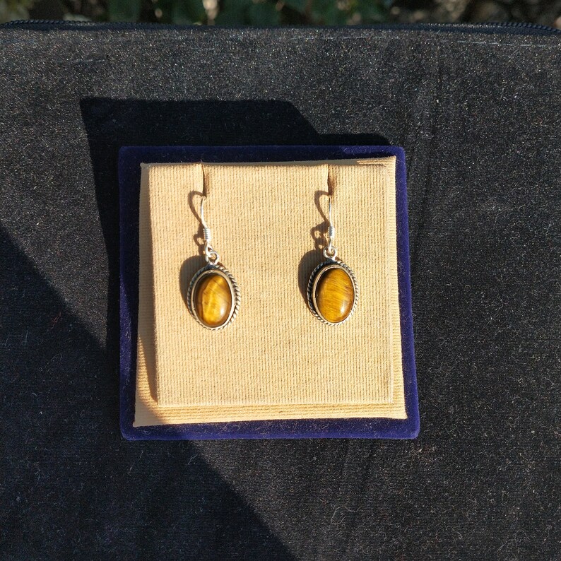 Tiger Eye Sterling Silver Handmade Earring Tiger Eye Stone - Etsy