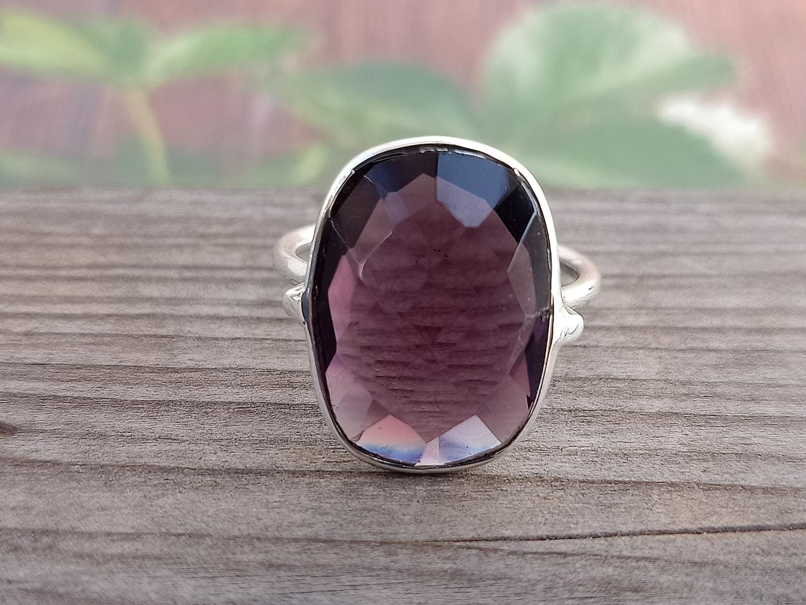 Boho Statement Ring Amethyst Sterling Silver Ring Hand | Etsy