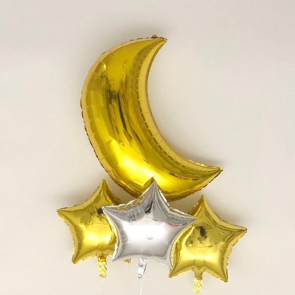 Gold Silver Moon Balloons - Etsy