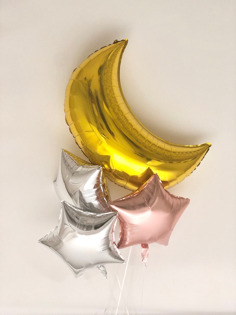 Sweet Moon 16 Piece Moon and Star Balloons Bouquet Baby | Etsy