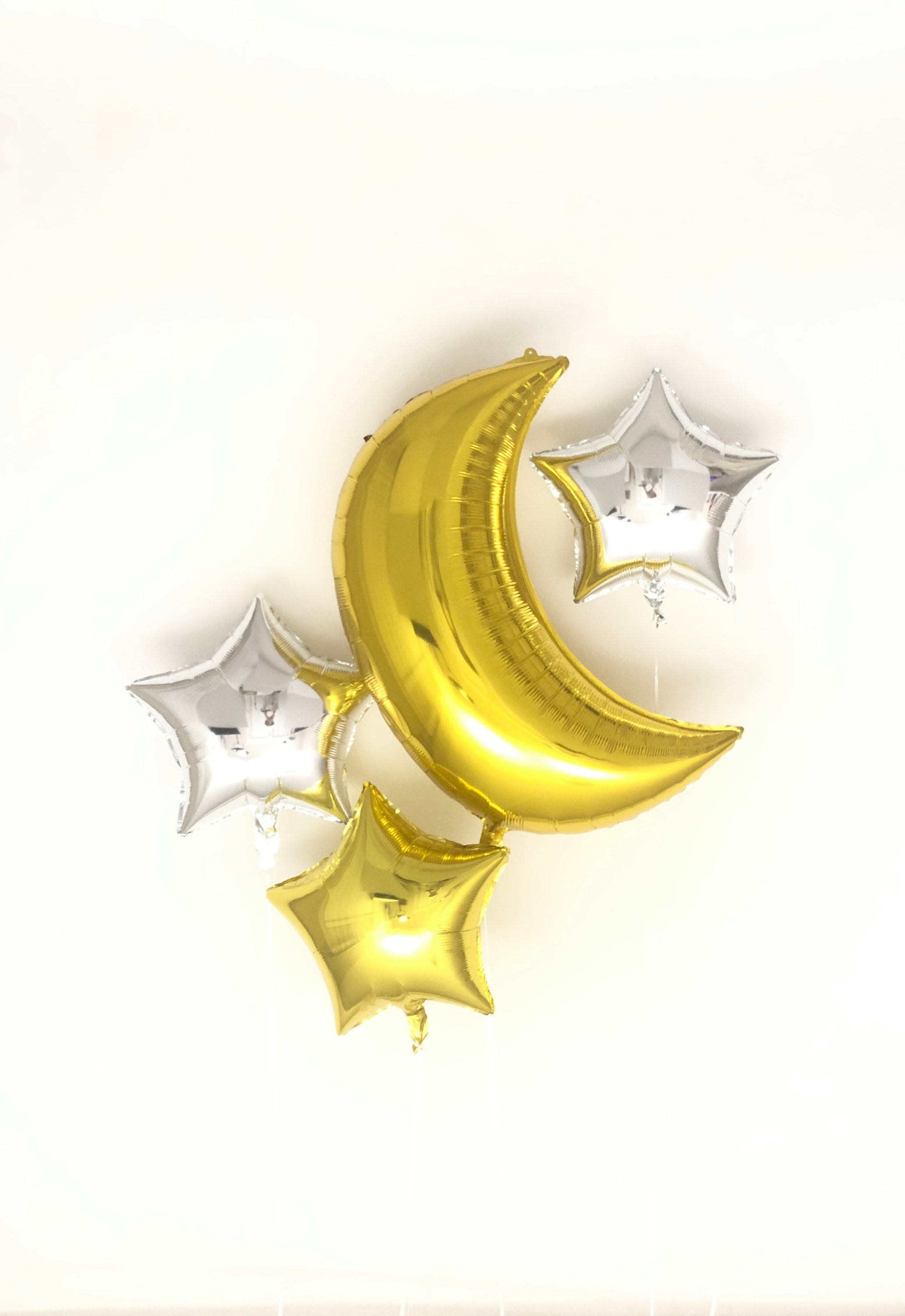 Sweet Moon 24 Piece Moon and Star Balloons Bouquet - Baby Shower ...