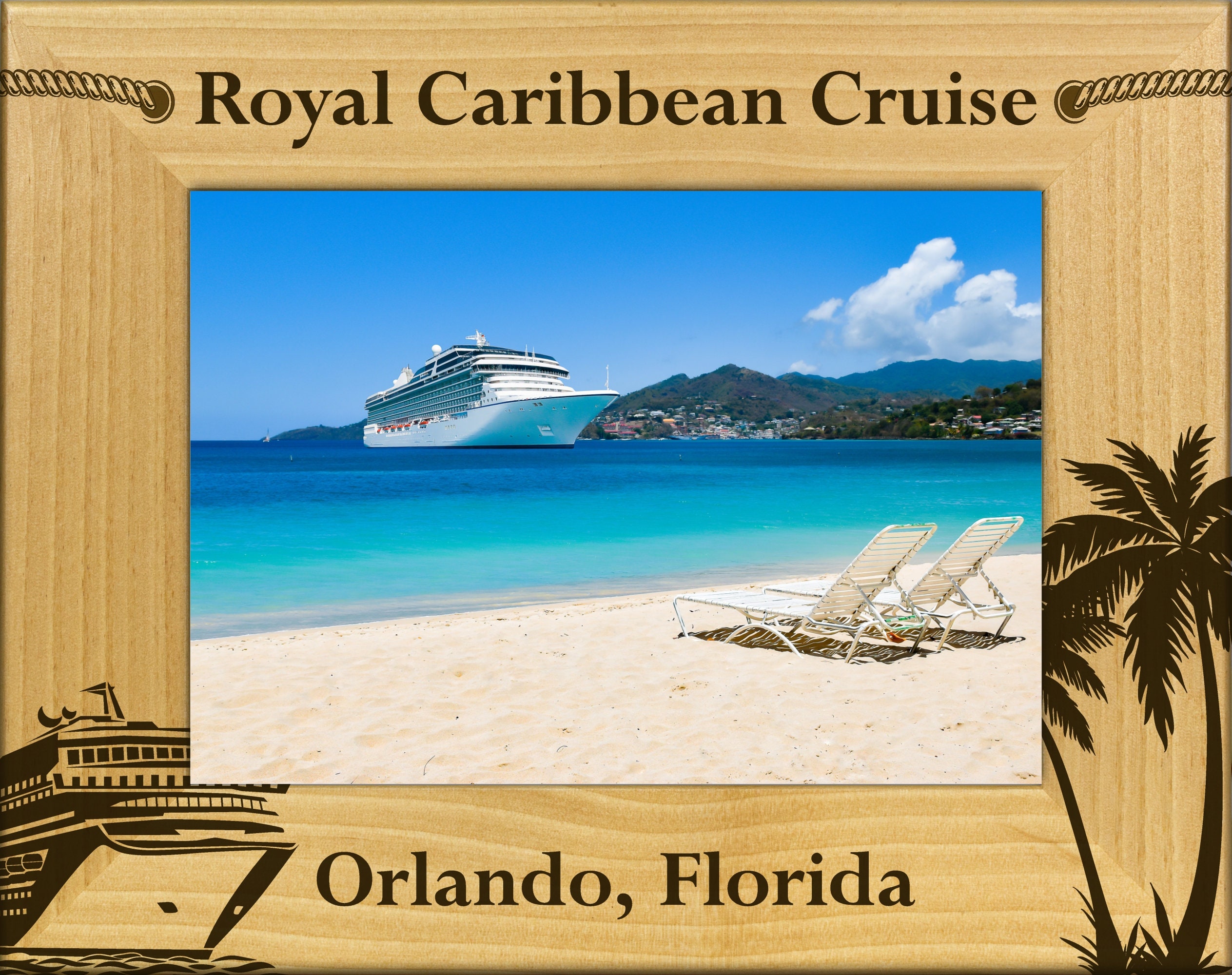 Personalized Cruise Family Vacation Laser Engraved Wood Picture Frame ...