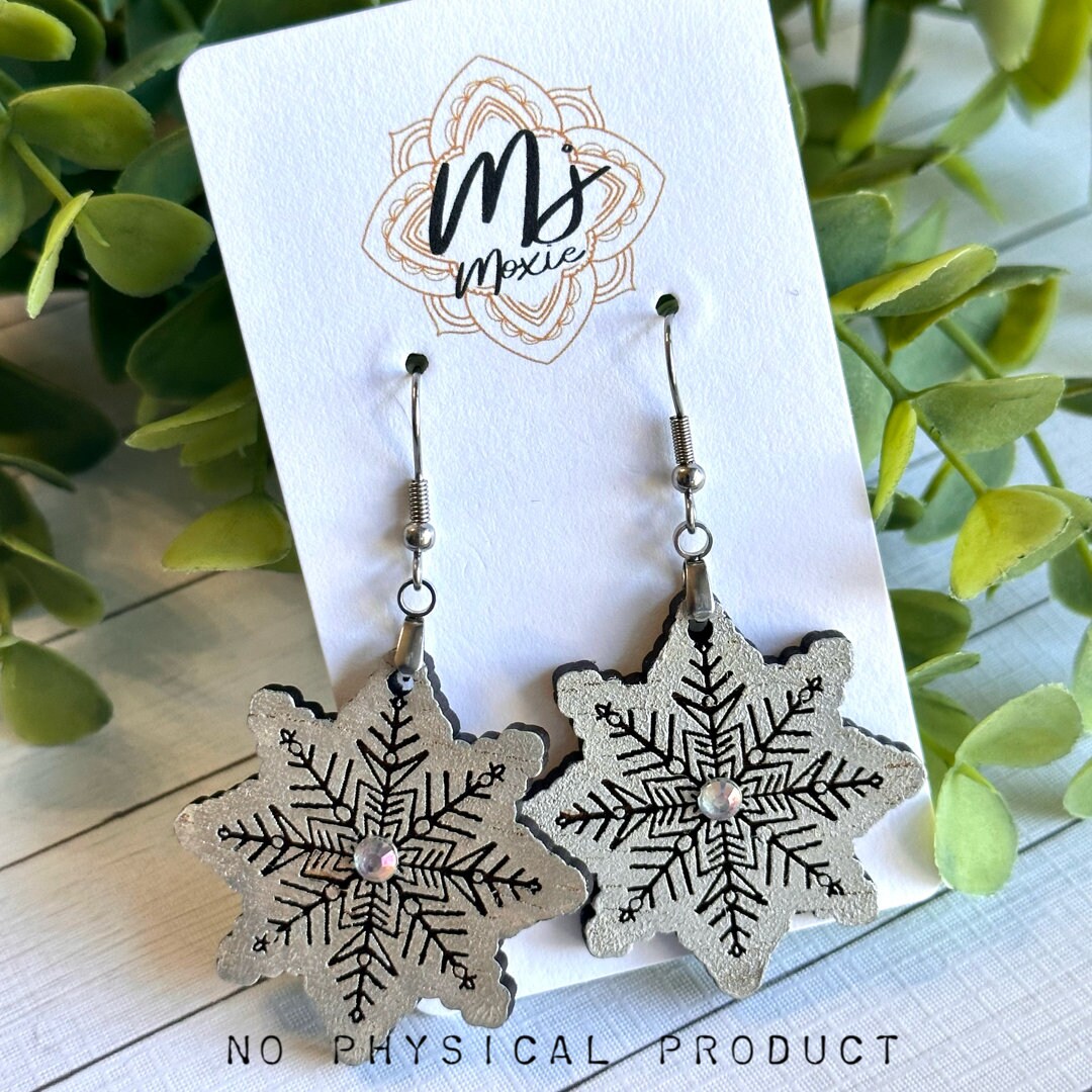 Winter Snowflake Earrings-svg File Only-no Physical Product - Etsy