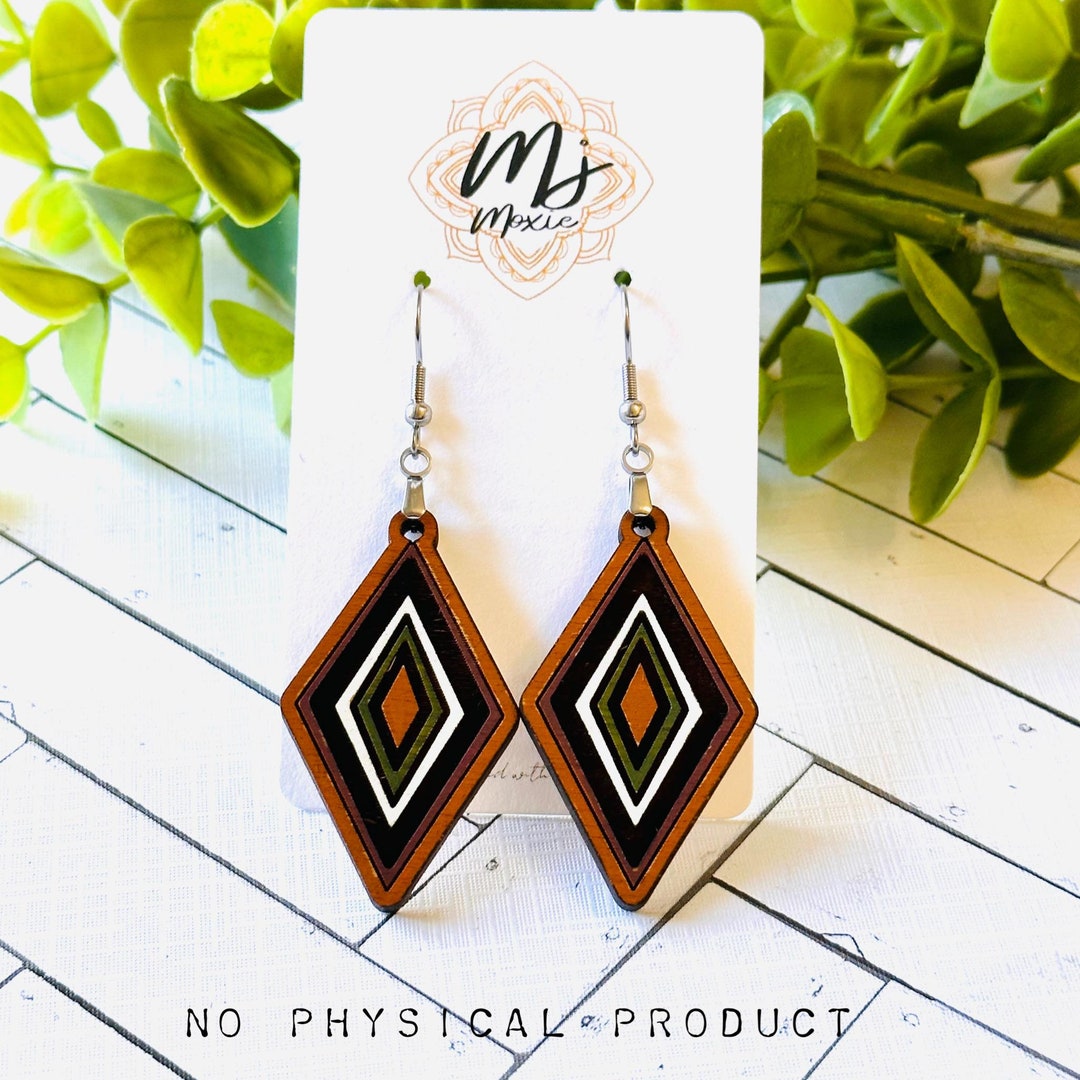 Diamond Engrave Earrings-svg FILE Only-no Physical Product - Etsy