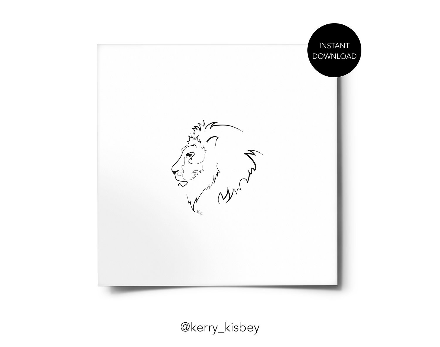 Lion Line Drawing Art Print, Africa, Instant Digital Download - Etsy