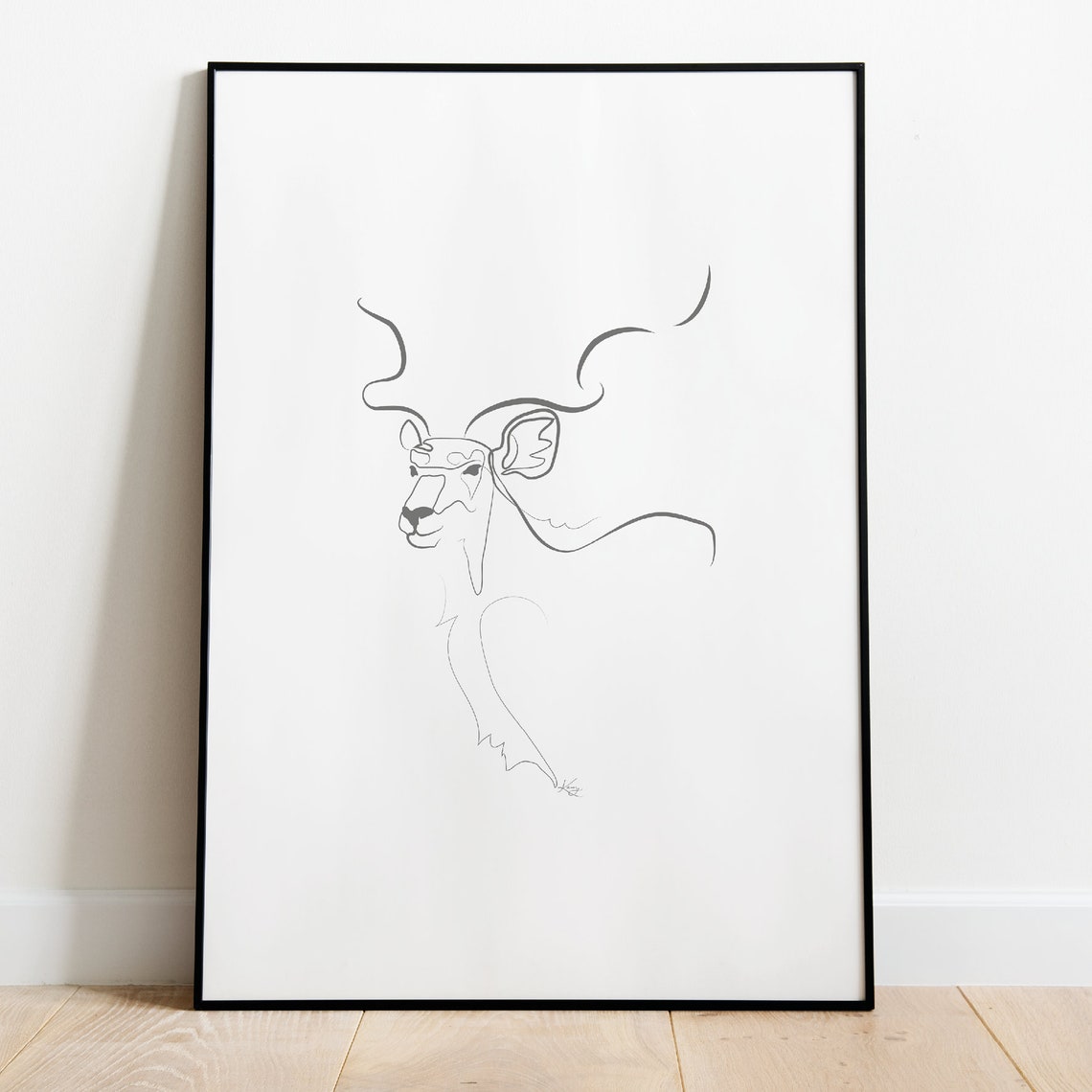 Kudu Line Drawing Art Print, Africa, Instant Digital Download - Etsy