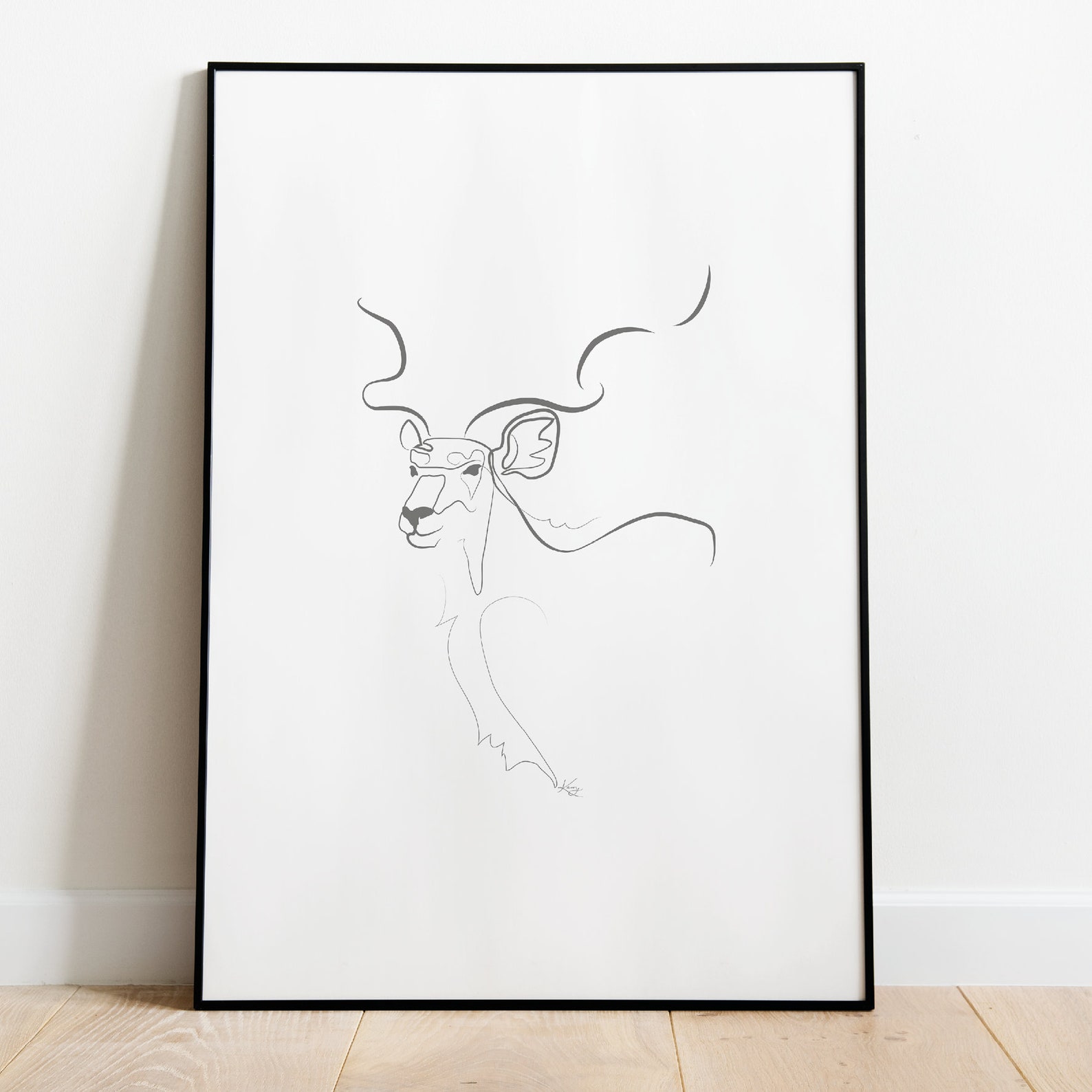 Kudu Line Drawing Art Print Africa Instant Digital Download | Etsy
