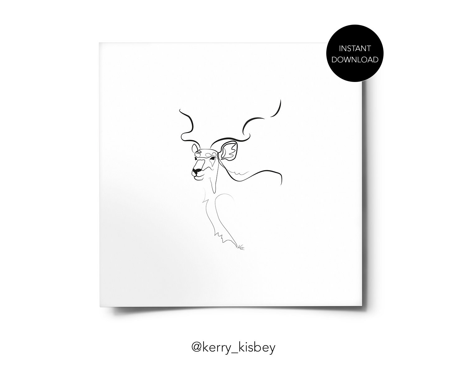 Kudu Line Drawing Art Print, Africa, Instant Digital Download - Etsy