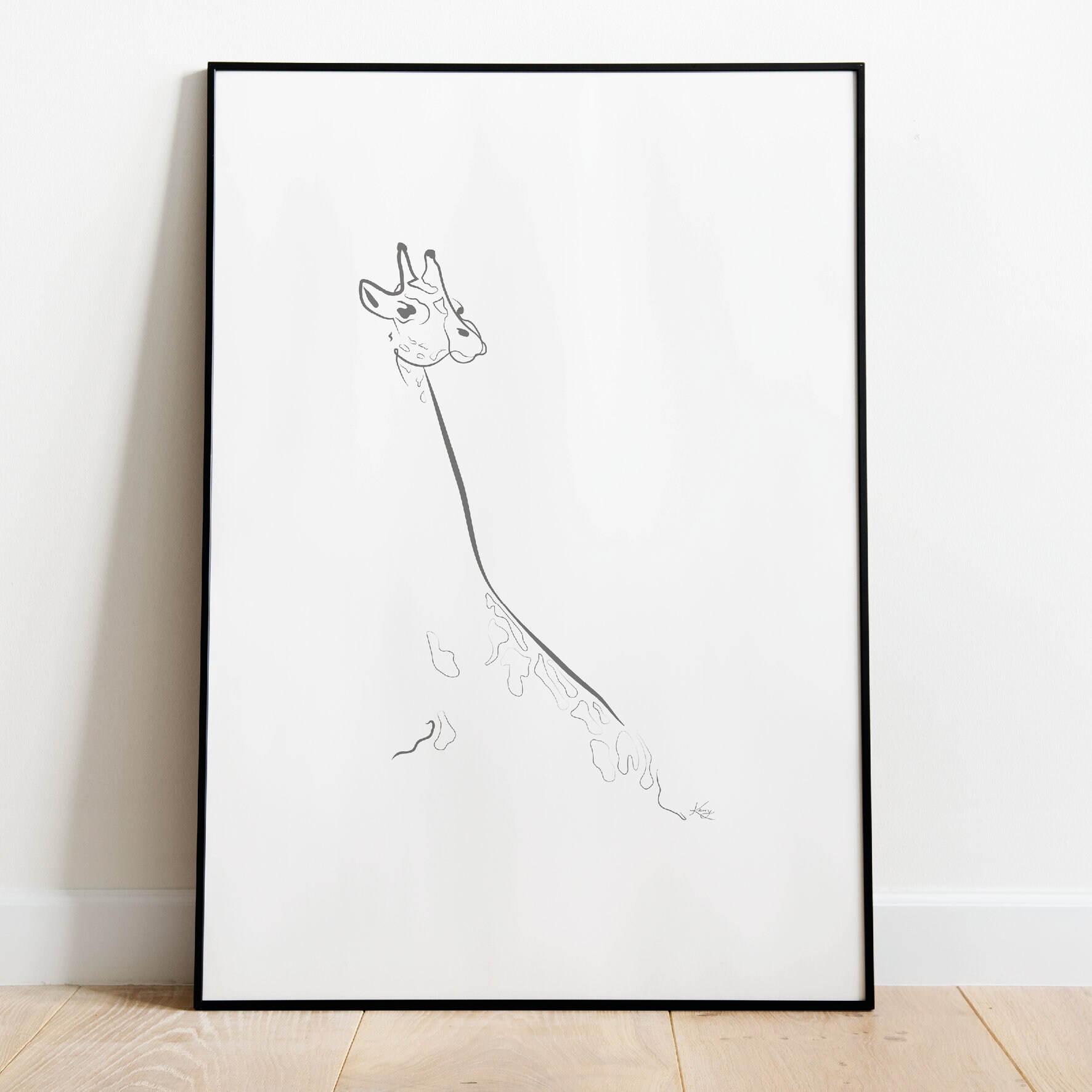 Giraffe Line Drawing Art Print, Africa, Instant Digital Download - Etsy