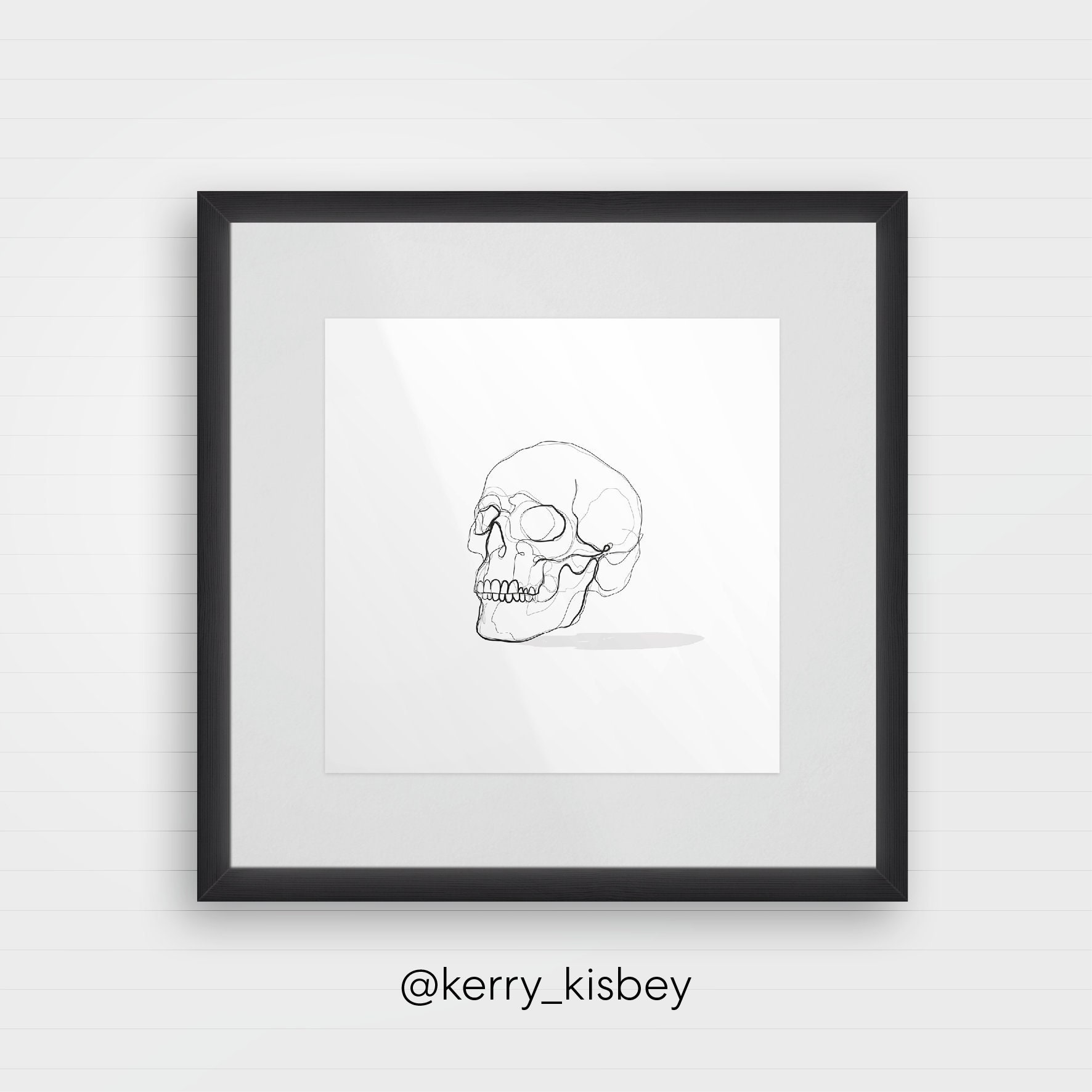 SKULL Line Drawing Art Print, Instant Digital Download - Etsy