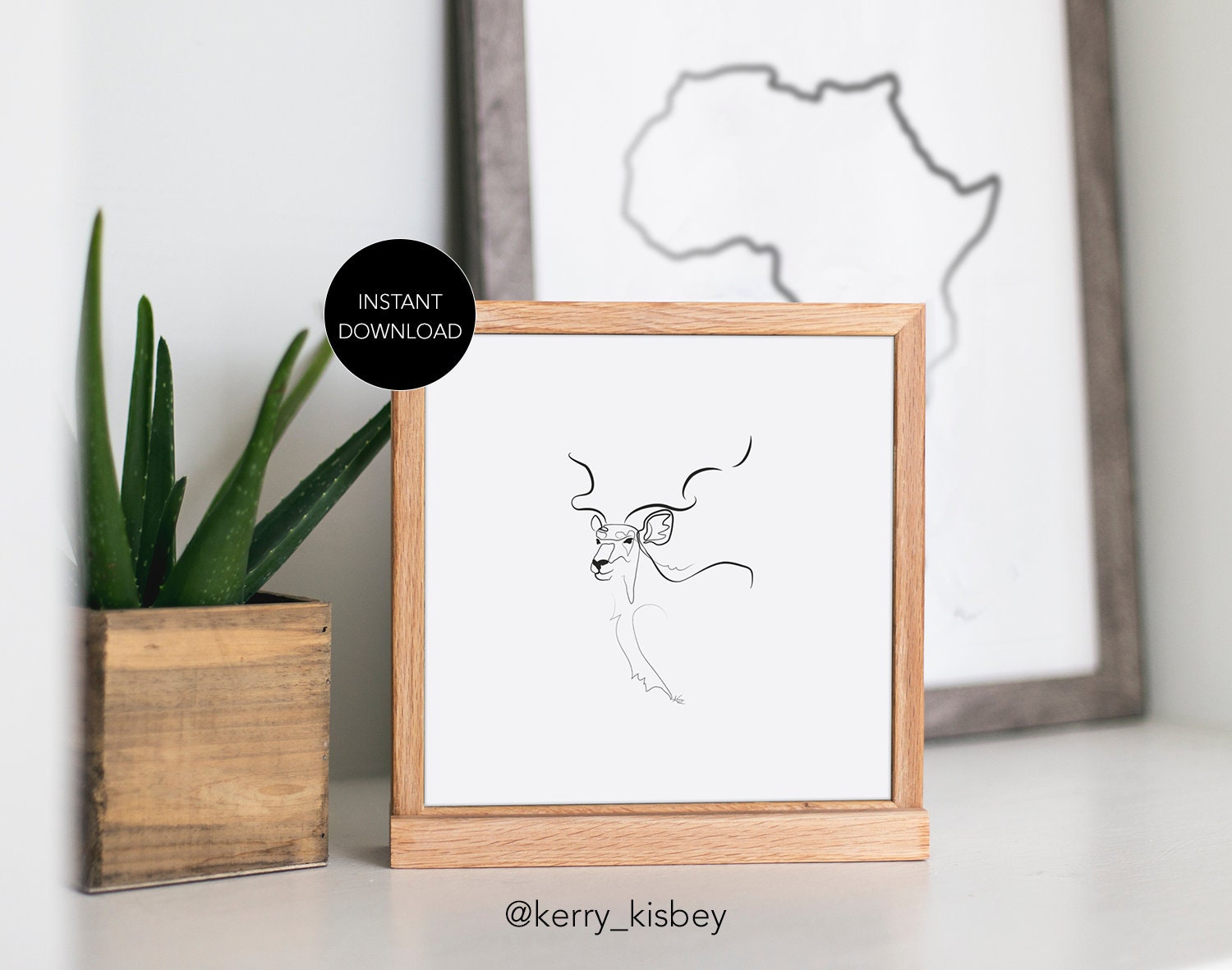 Kudu Line Drawing Art Print Africa Instant Digital Download - Etsy
