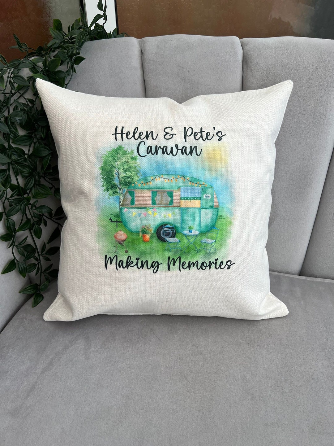 Caravan Cushion, Personalised Gift Caravan Gift Nanny and Grandad Gift ...