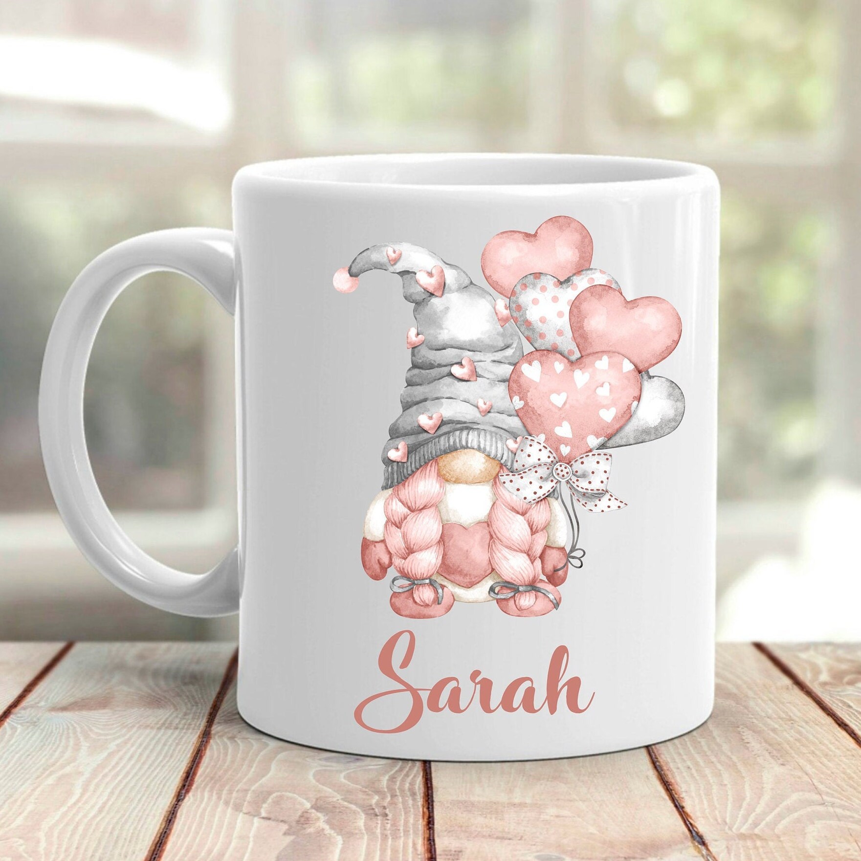 Gnome mug Personalised Gift cup gonk pink gnome girls FREE | Etsy