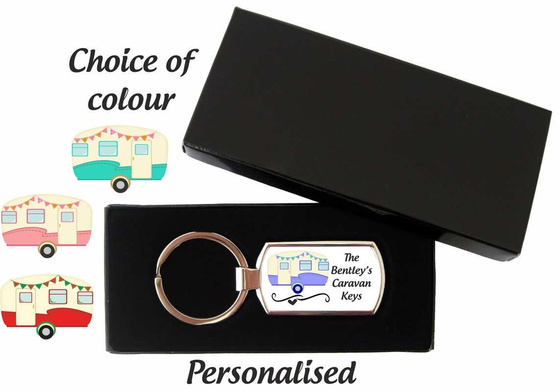 Personalised Caravan Keyring Key Ring Various Colours Comes - Etsy
