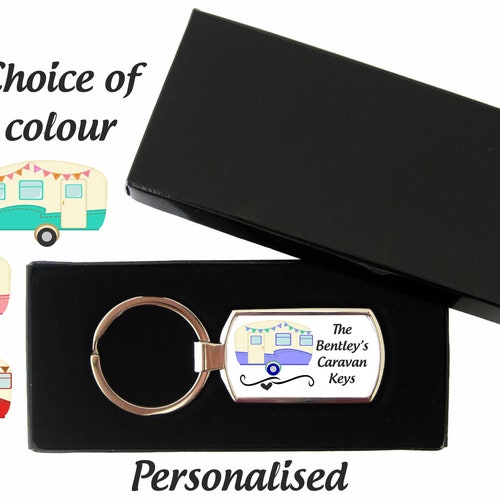 Personalised Caravan Keyring Key Ring Various Colours Comes - Etsy