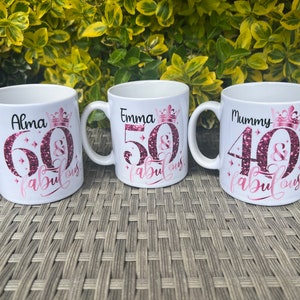 Ladies Personalised 60th Birthday Mug, 60 & Fabulous - Etsy UK