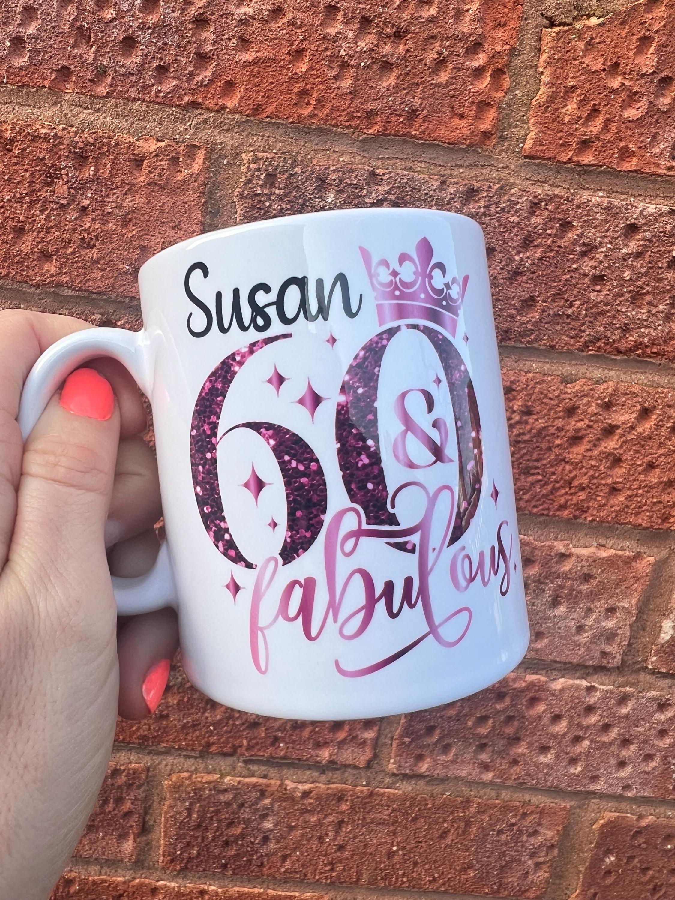 Ladies Personalised 60th Birthday Mug, 60 & Fabulous - Etsy UK