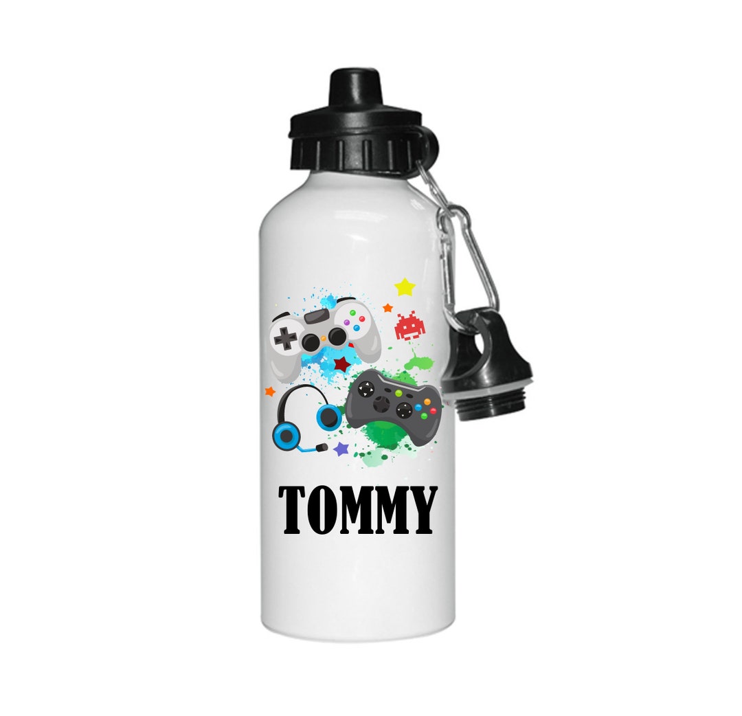 Personalised Gaming Gamer Water Bottle School Sports Girls, Boys Drink ...