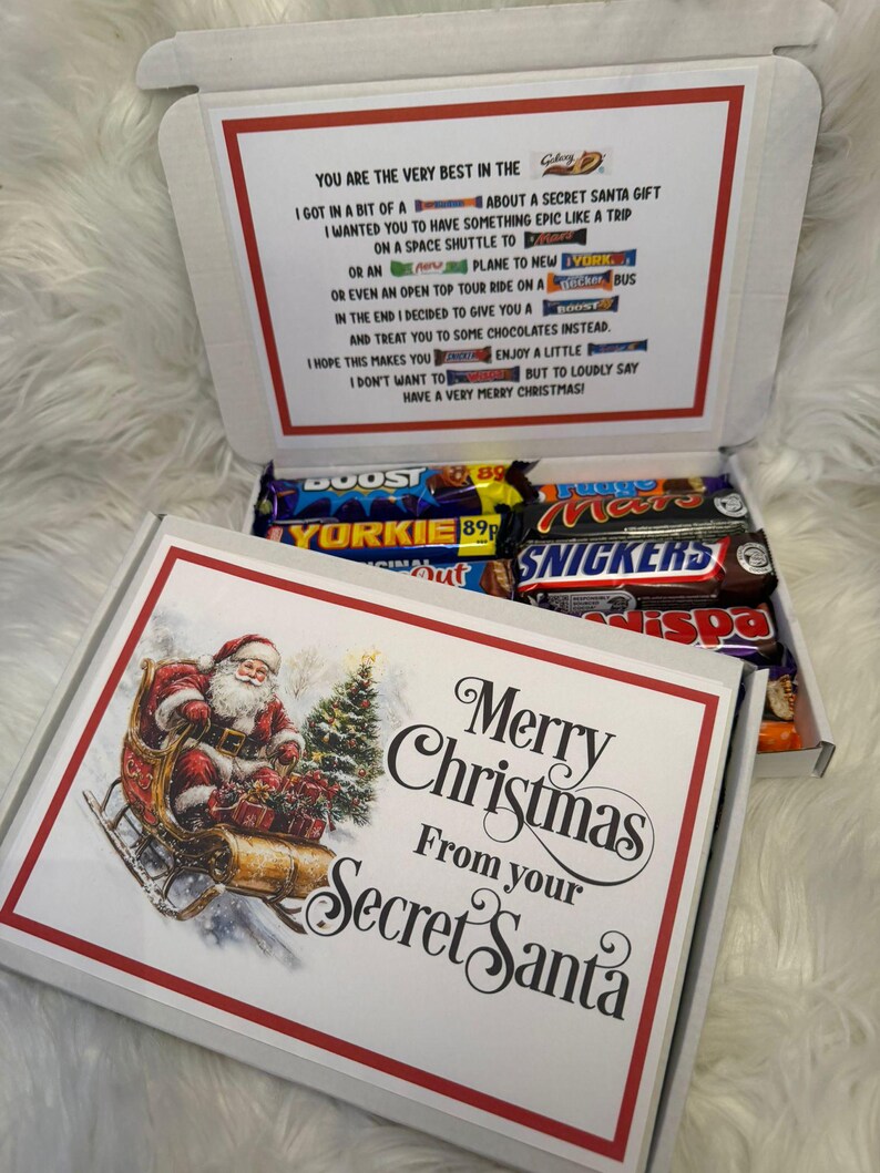 Secret Santa Chocolate Box • Christmas Gift Box • Office Secret Santa ...
