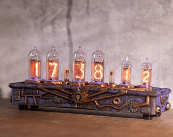 Steampunk, Nixie Table Clocks. Nixie Tube In-4. Steampunk Desk Clock ...