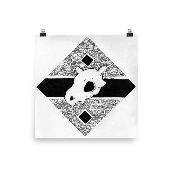 Black and White Cubone - Etsy