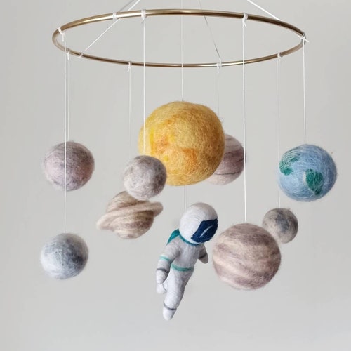 Solar System Mobile Baby Space Mobile Nursery Felt Planets - Etsy