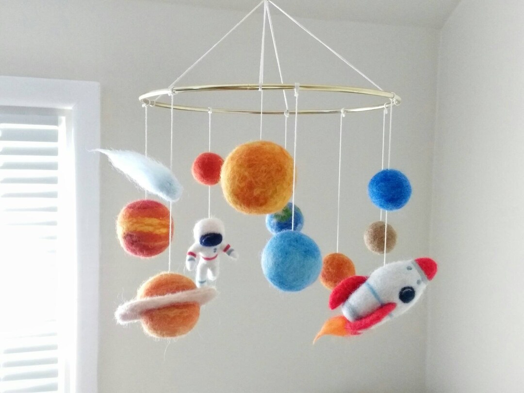 Solar System Mobile Baby Space Mobile Nursery Felt Planets - Etsy