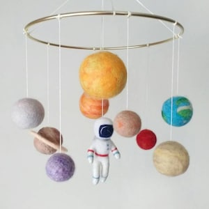 Solar System Mobile Crib Pastel Space Mobile Nursery Planet Mobile Baby ...