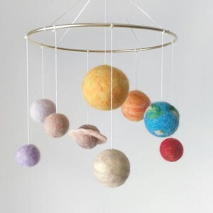 Solar System Mobile Crib Pastel Space Mobile Nursery Planet Mobile Baby ...