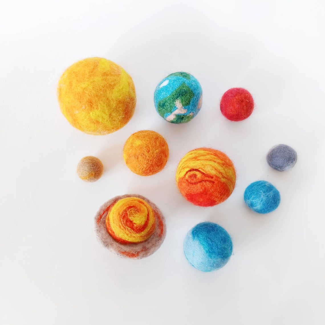 Solar System Set Needle Felted Planets Wool Felt Planet Kit | Etsy