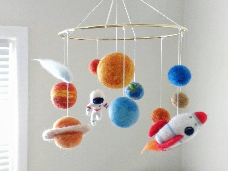 Solar System Mobile Baby Space Mobile Nursery Felt Planets | Etsy