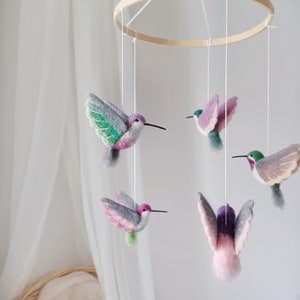 Hummingbird Mobile Flying Bird Mobile Baby Mobile Girl Nature Crib ...