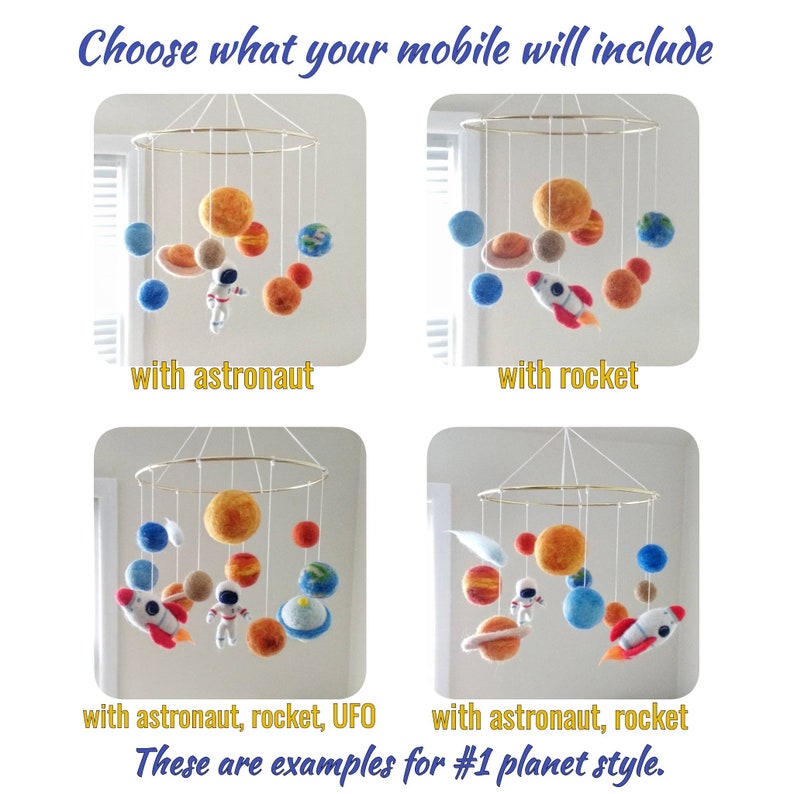 Solar System Mobile Crib Felt Planets Mobile Nursery Astronaut - Etsy