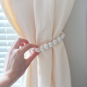 Burgundy Curtain Tie Backs Girls Nursery Curtain Tiebacks Felt Ball Tie ...