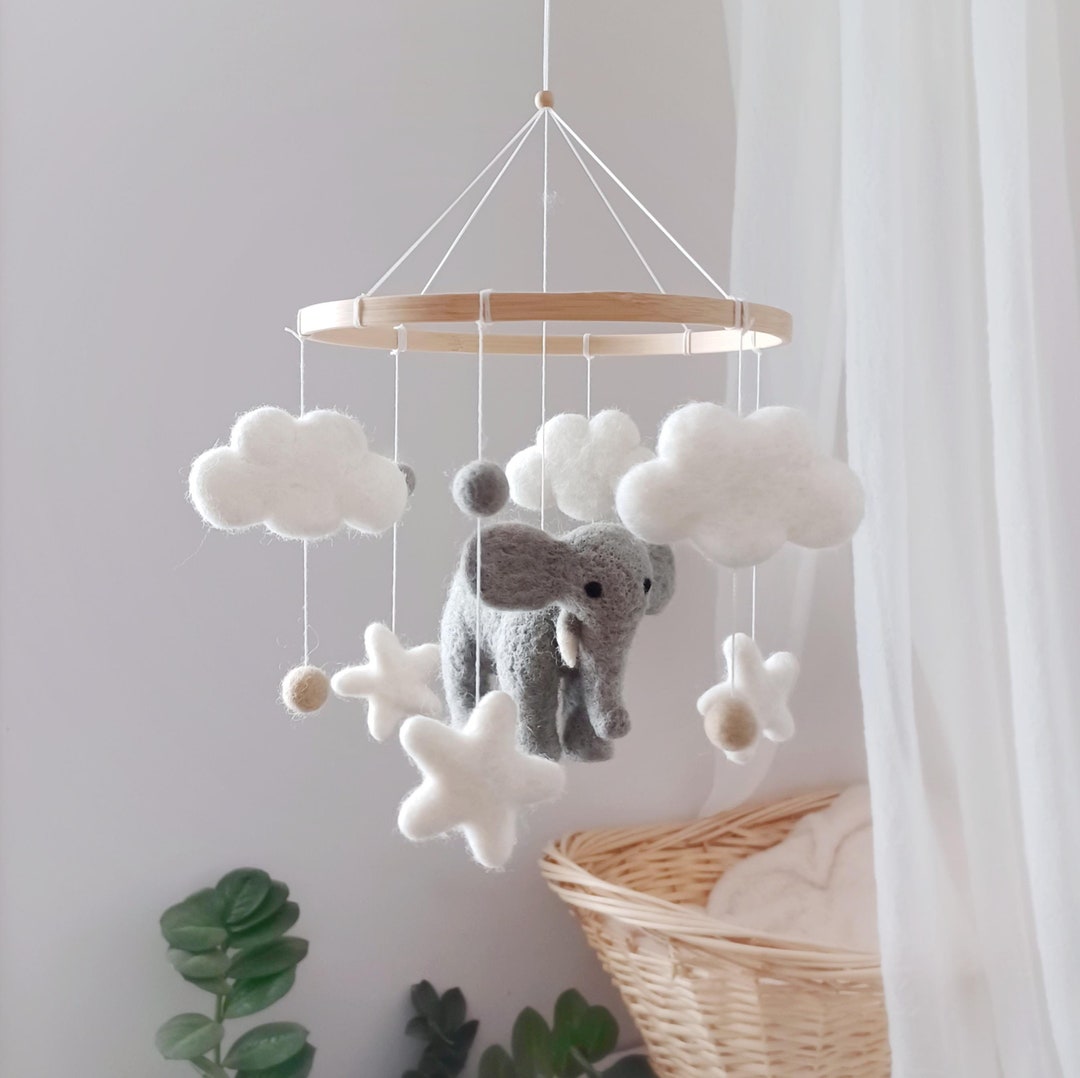 Elephant Baby Mobile Boy Elephant Mobile Neutral Safari Mobile Jungle ...