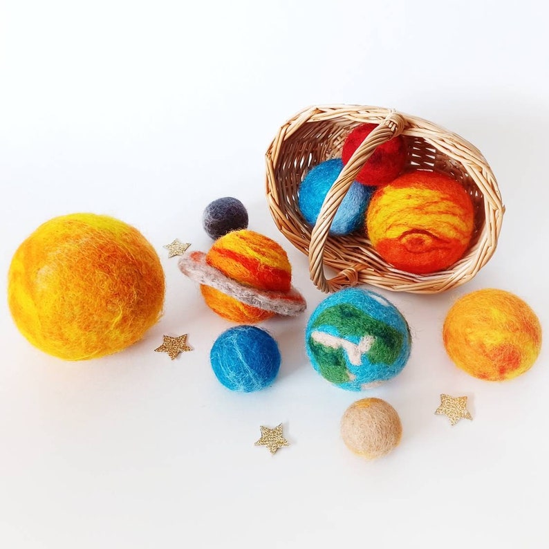 Solar System Set Needle Felted Planets Wool Felt Planet Kit | Etsy
