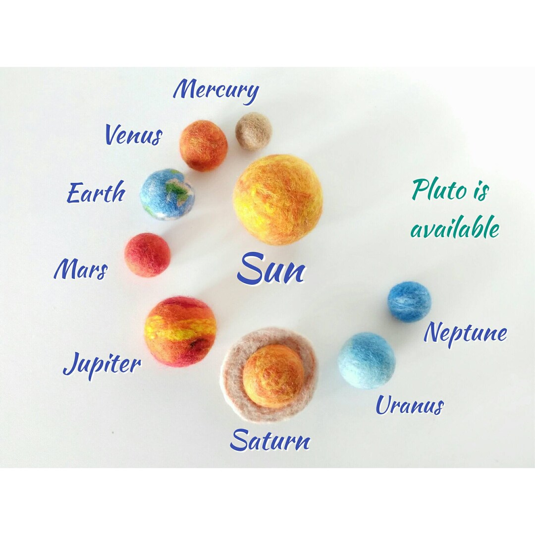 Solar System Set Needle Felt Planets Montessori Science Kits Kids ...